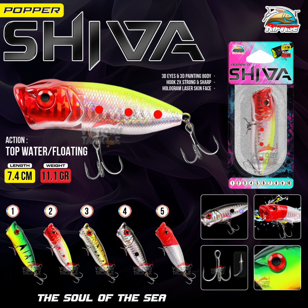 Jual Umpan Pancing Ultralight Casting Mini Popper Riptide Shiva 11 Gram Casting Kakap,Hampala ...