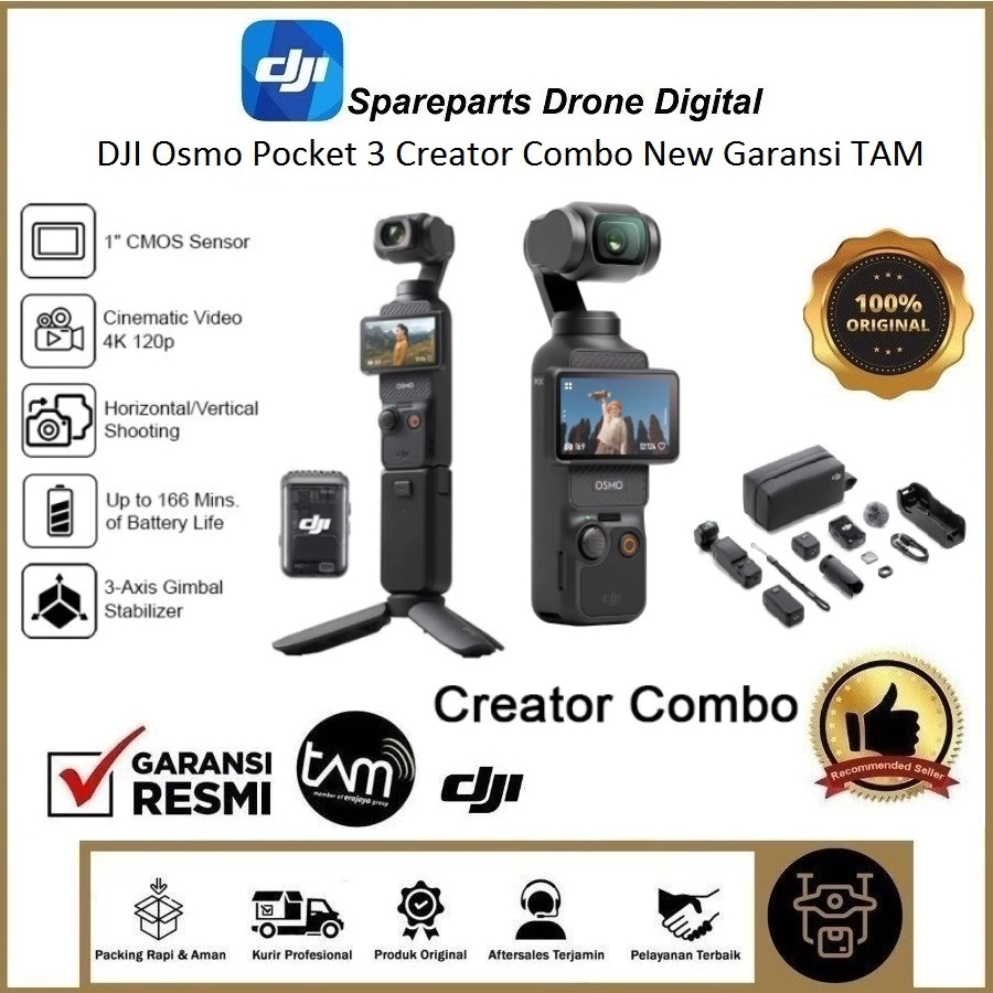 Jual DJI Osmo Pocket 3 Creator Combo New Garansi Resmi TAM - DJI Osmo Pocket Creator Combo ...