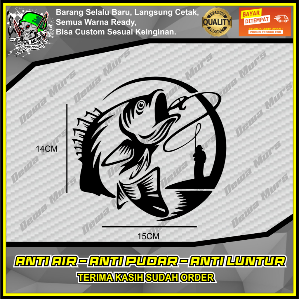Jual Cutting Sticker MANCING MANIA Cocok Buat Motor , Mobil Dan Lain ...