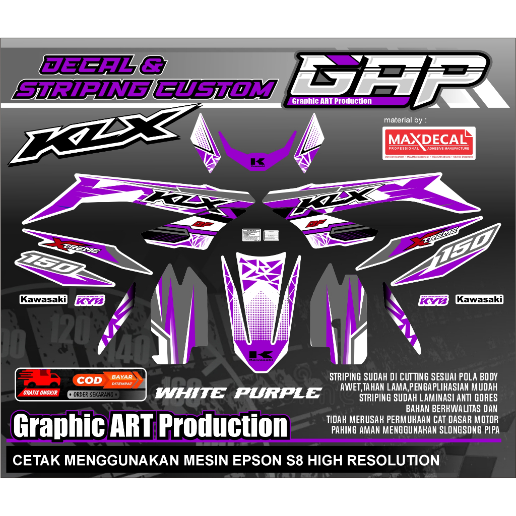 Jual Striping KLX Model 2021 extreme variasi warna | Shopee Indonesia