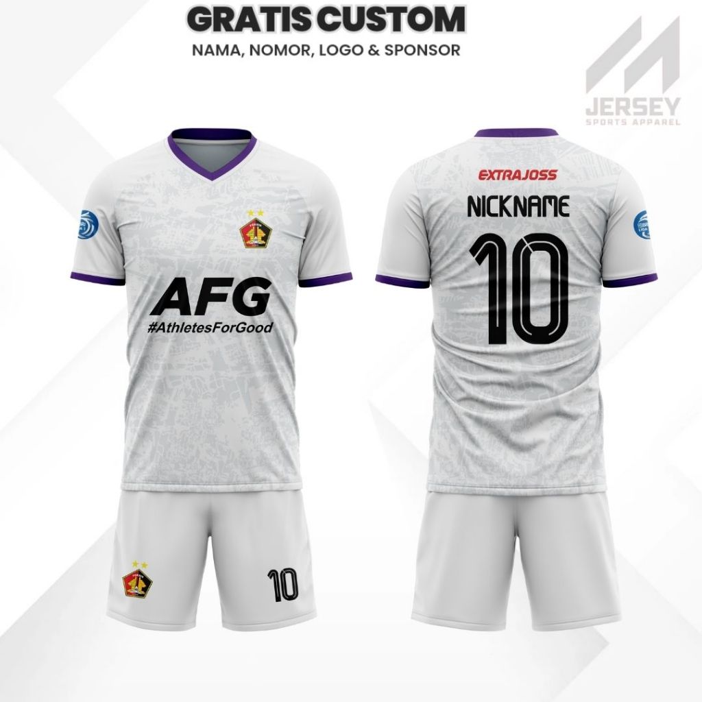 Jual Jersey Bola & Futsal PS Kediri Putih Full Printing Gratis Custom ...