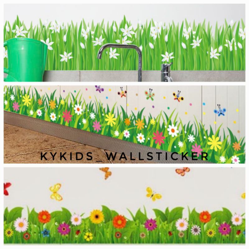 Jual KYKIDS WALLSTICKER WALL STIKER RUMPUT PAGAR BUNGA BEST SELLER ...