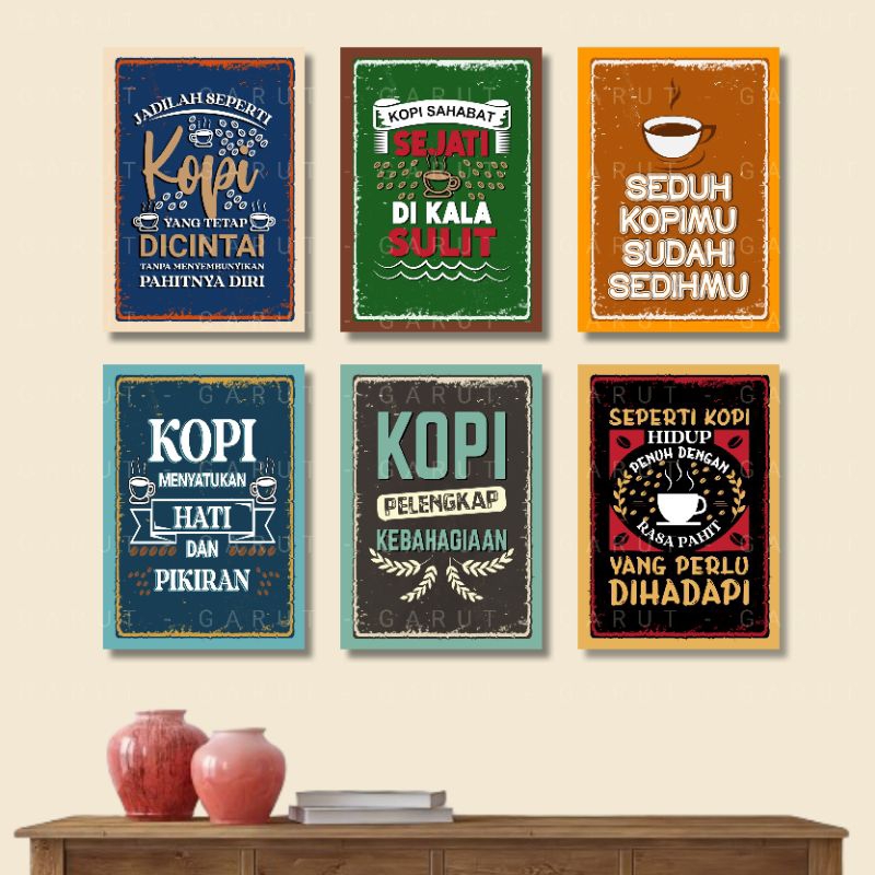 Jual Poster kayu mdf hiasan dinding caffe warung kopi quotes | Shopee ...
