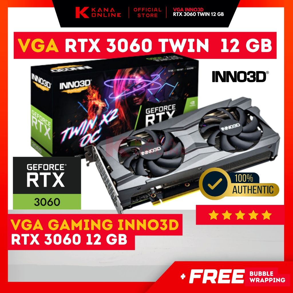 Jual VGA RTX INNO3D RTX 3060 TWIN X2 OC 12 GB GDDR6 | INNO3D RTX 3060 12GB | Shopee Indonesia