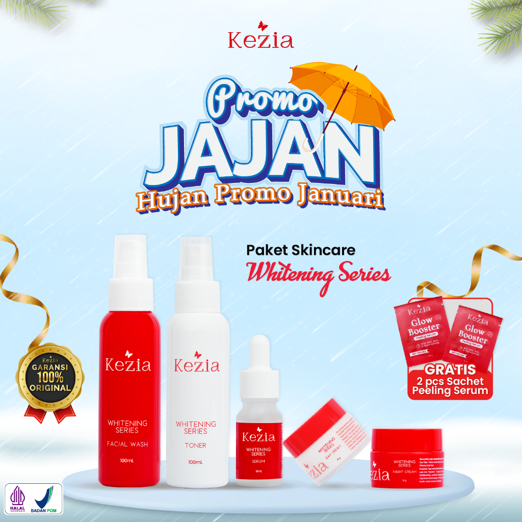 Jual KEZIA Beauty - NEW WHITENING PACKAGE SERIES - Paket Glowing Lengkap (FREE 2 SACHET PEELING ...