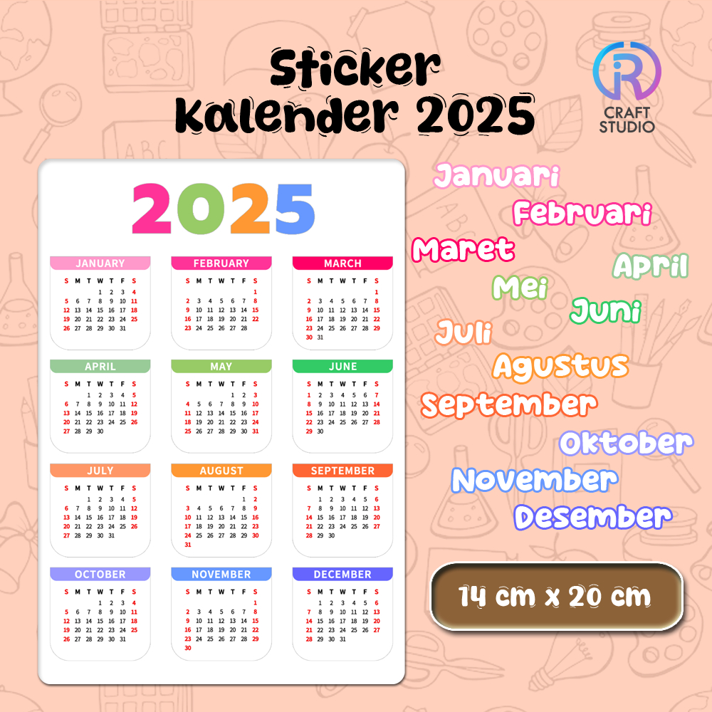Jual STICKER KALENDER 2025 | STICKER SCRAPBOOK | Shopee Indonesia
