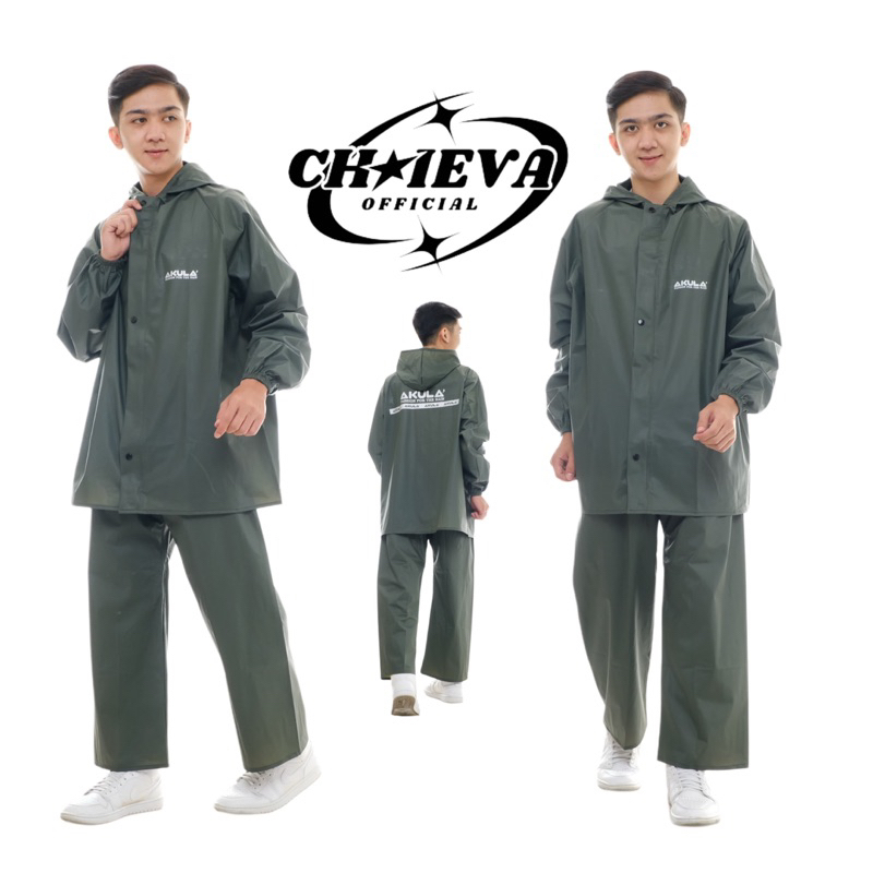 Jual AKULA Jas Hujan Raincoat Pria Wanita Dewasa Terbaik Bahan PVC Anti Rembes | Shopee Indonesia