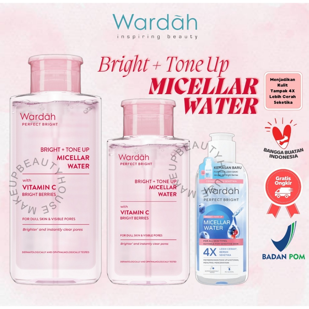 Jual WARDAH Perfect Bright Tone Up Micellar Water 100ml | 240ml | 400ml ...