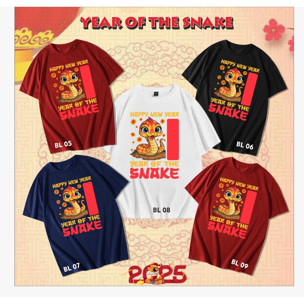 Jual Beliaza24 Kaos Imlek Dewasa Couple Baju Pria Wanita Year Of Snake ...