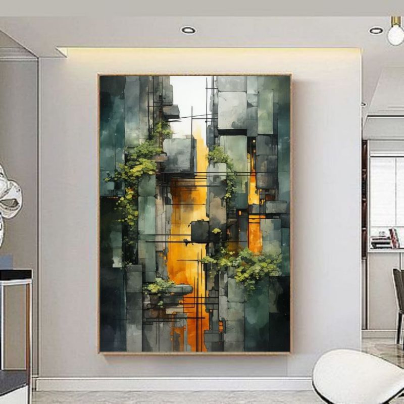 Jual lukisan dinding abstrak modern art hiasan dinding aesthetic ...
