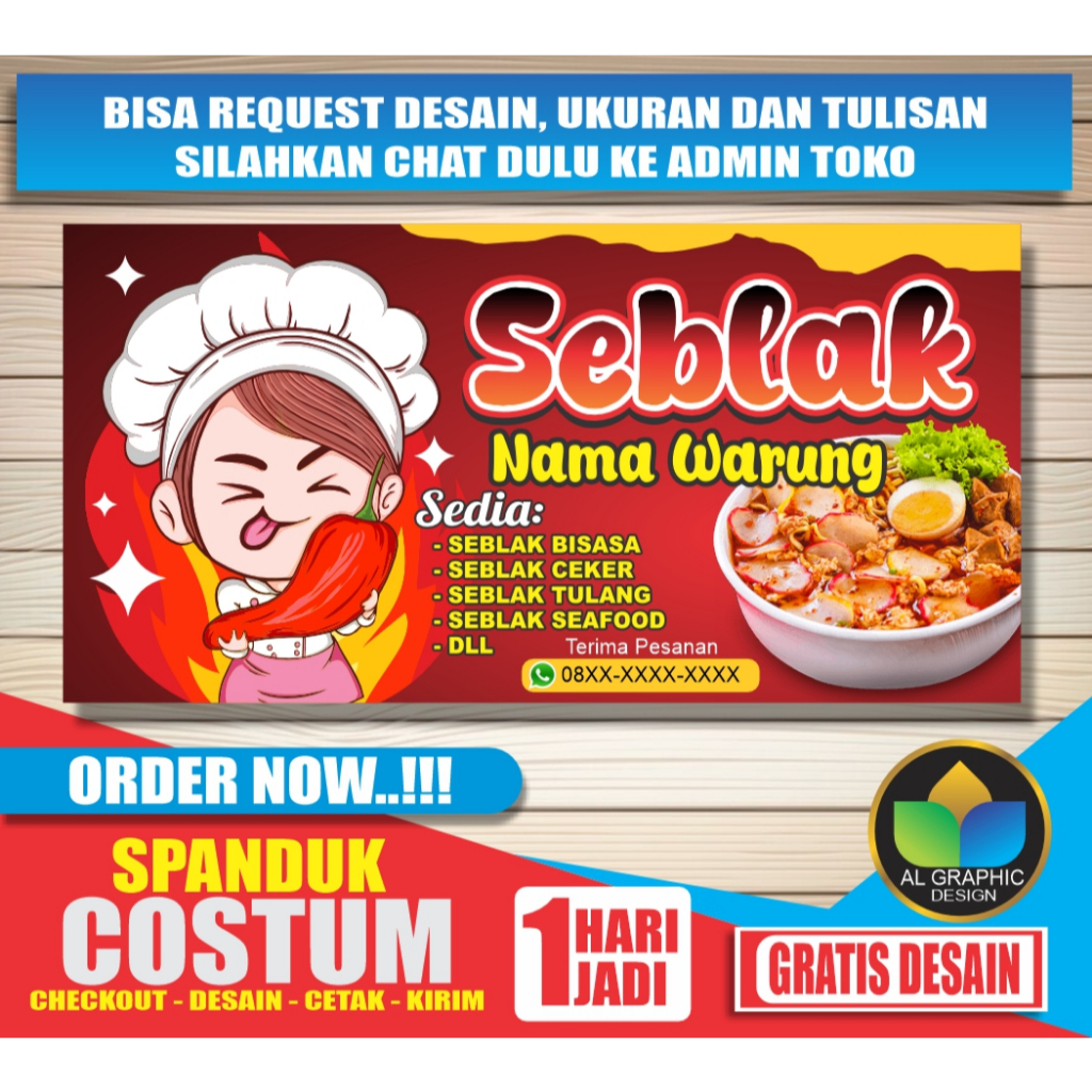Jual CETAK SPANDUK BANNER SEBLAK CUSTOM GRATIS DESAIN BISA COD | Shopee ...