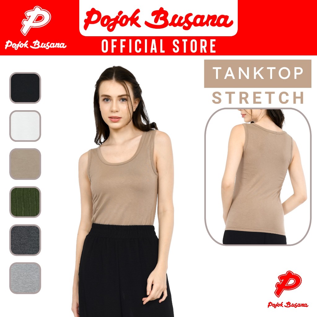 Jual Pojok Busana Tanktop Spandex Stretch Dalaman Tanpa Lengan Singlet ...