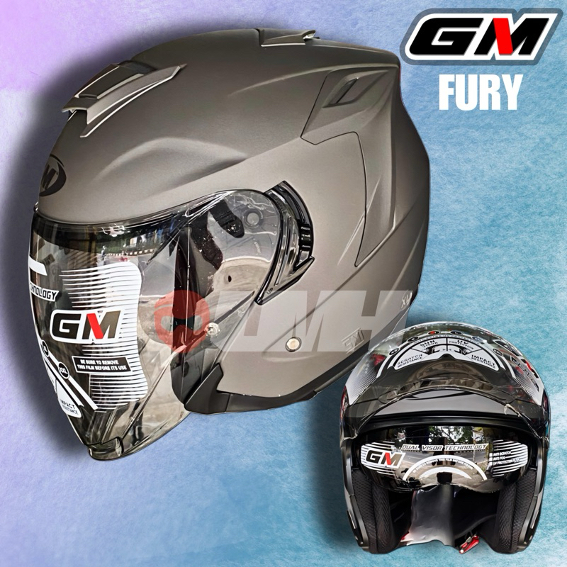 Jual Helm Gm Fury Terbaru Dengan kacamata Doble Visor | Shopee Indonesia