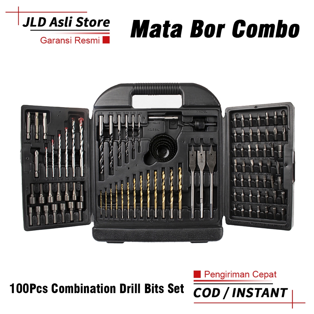 Jual JLD Mata Bor Kombinasi Set 100pcs Combination Drill Bits Set Mata ...