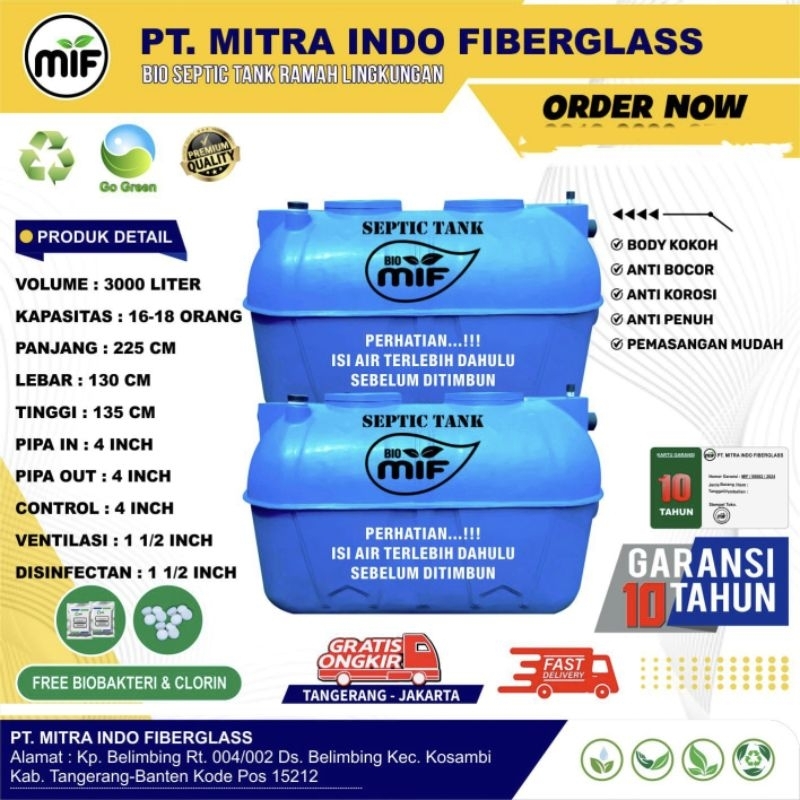 Jual septic tank 3000 liter,Biotech,biotank,biomif,biotaf | Shopee ...