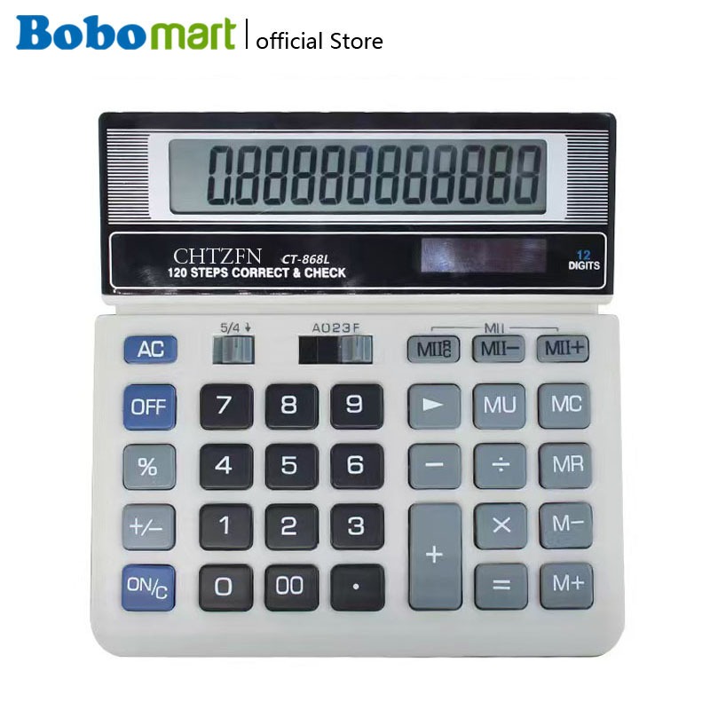 Jual BOBOMART Kalkulator 12 Digit Dual Power - CHTZFN CT-868L, Kenko CT ...