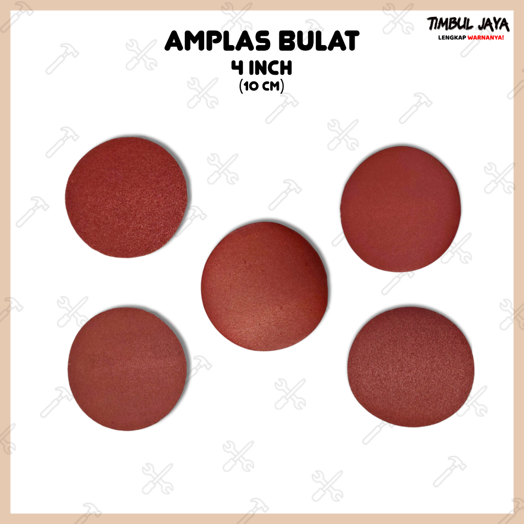 Jual Amplas Bulat 4 inch Grit 40 60 80 100 120 150 180 240 320 400 ...