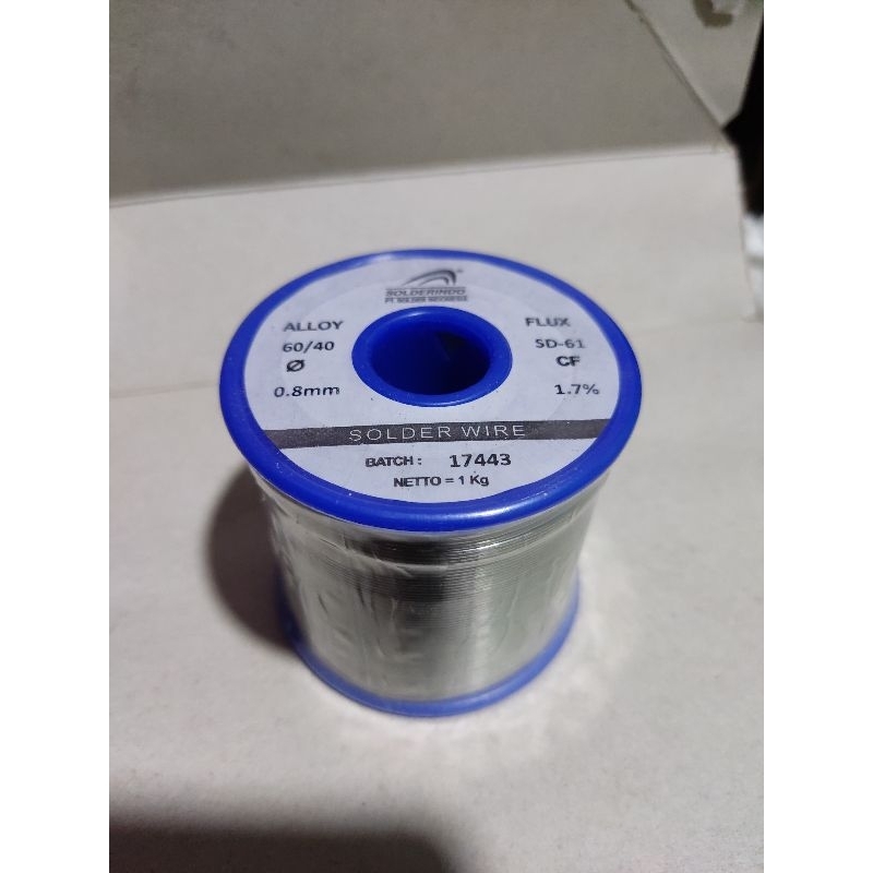 Jual Timah SOLDERINDO flux Alloy 60/40 0.8mm @1kg | Shopee Indonesia