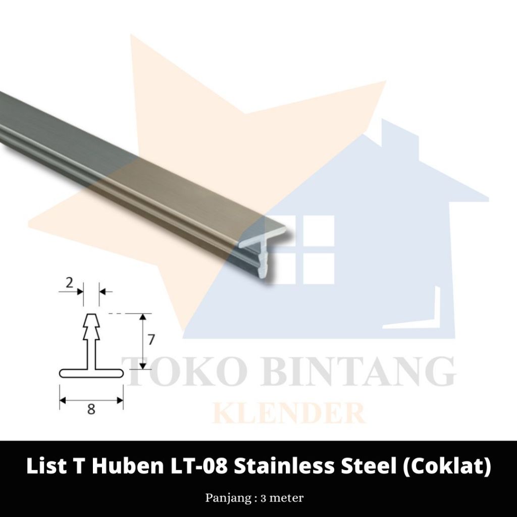 Jual List T Huben LT-08 Stainless Steel (Coklat) | Shopee Indonesia