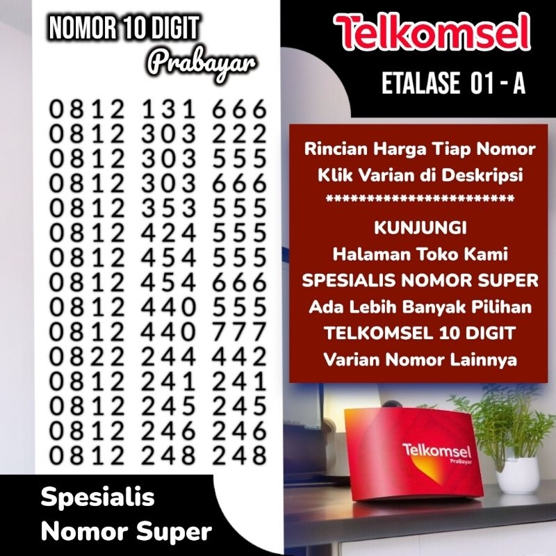 Jual Nomor Cantik simPATI 10 Digit - Kartu Perdana Telkomsel Prabayar - Nomer Cantik 10 Digit ...
