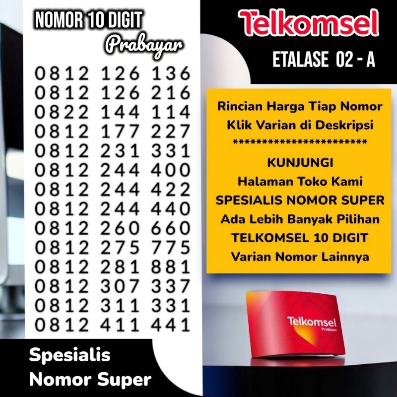 Jual Nomor Cantik simPATI 10 Digit - Kartu Perdana Telkomsel Prabayar - Nomer Cantik 10 Digit ...