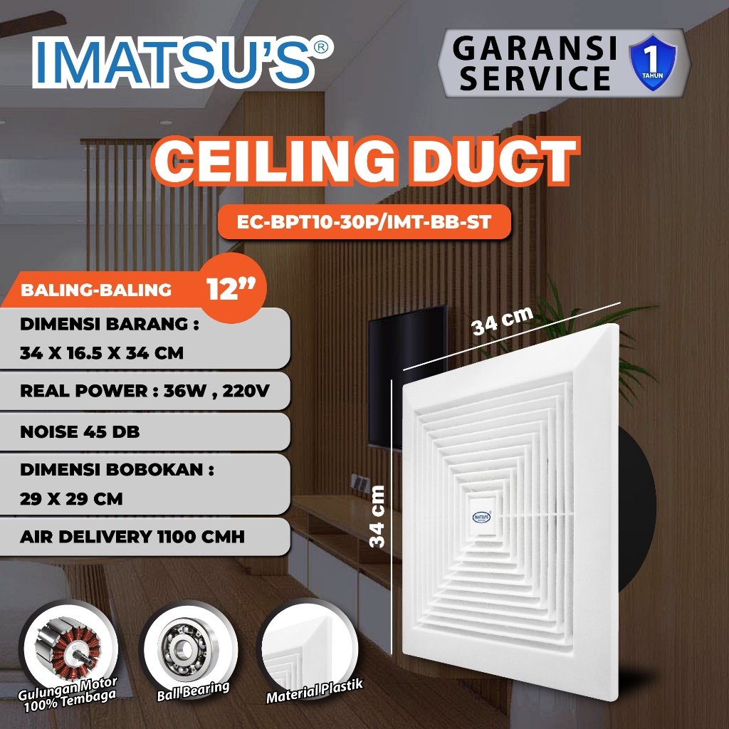 Jual EXHAUST FAN / KIPAS PLAFON/Exhaust Fan 12 inch/Ceiling Exhaust 12 ...