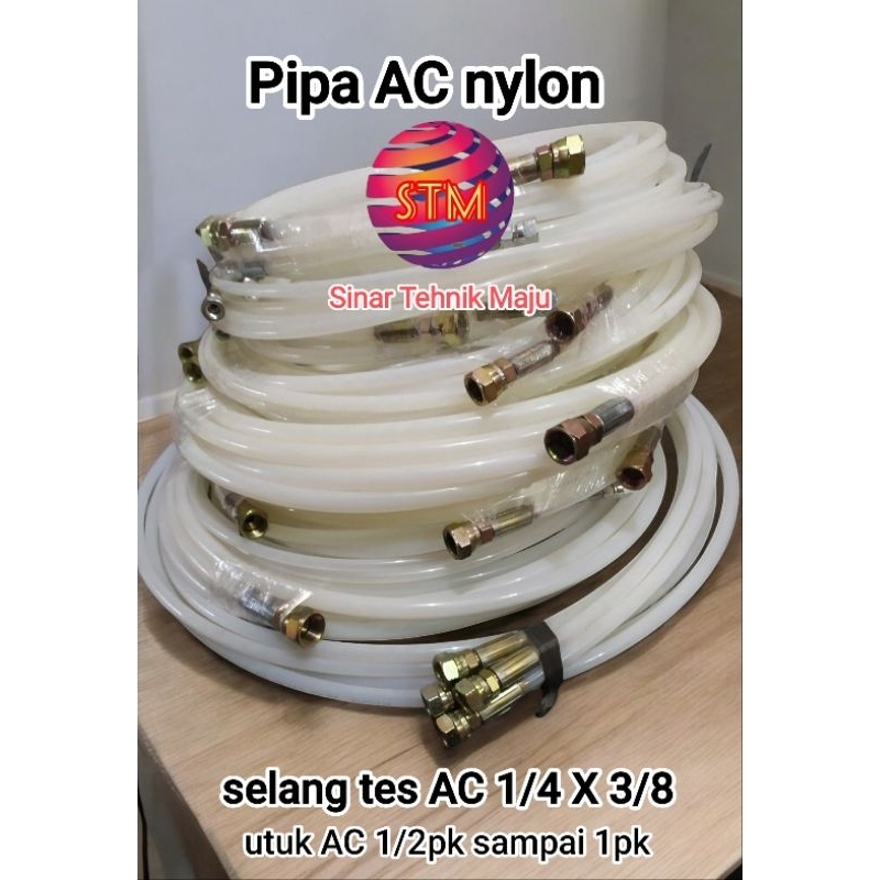 Jual PIPA AC 1/4 X 3/8 PIPA AC NYLON / SELANG TES AC | Shopee Indonesia