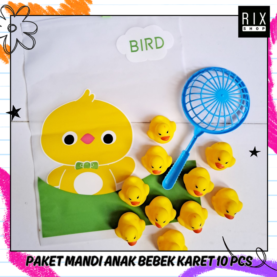 Jual RIX Paket Mainan Anak Rubber Duck Bebek Karet Mungil 4cm ( Bebek ...