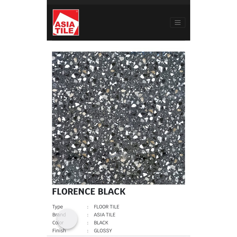 Jual Keramik 50x50 Kilap ASIA TILE Florence Black / White Motif Teraso ...
