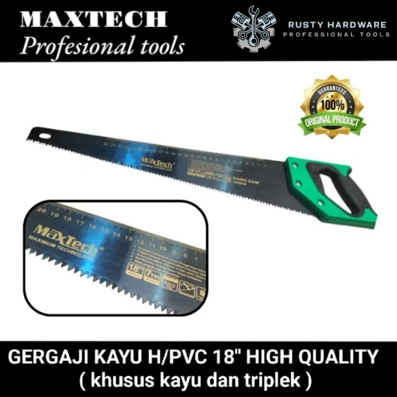 Jual MAXTECH — GERGAJI KAYU / TRIPLEK 18” H/PVC (SUPER TAJAM DAN AWET ...