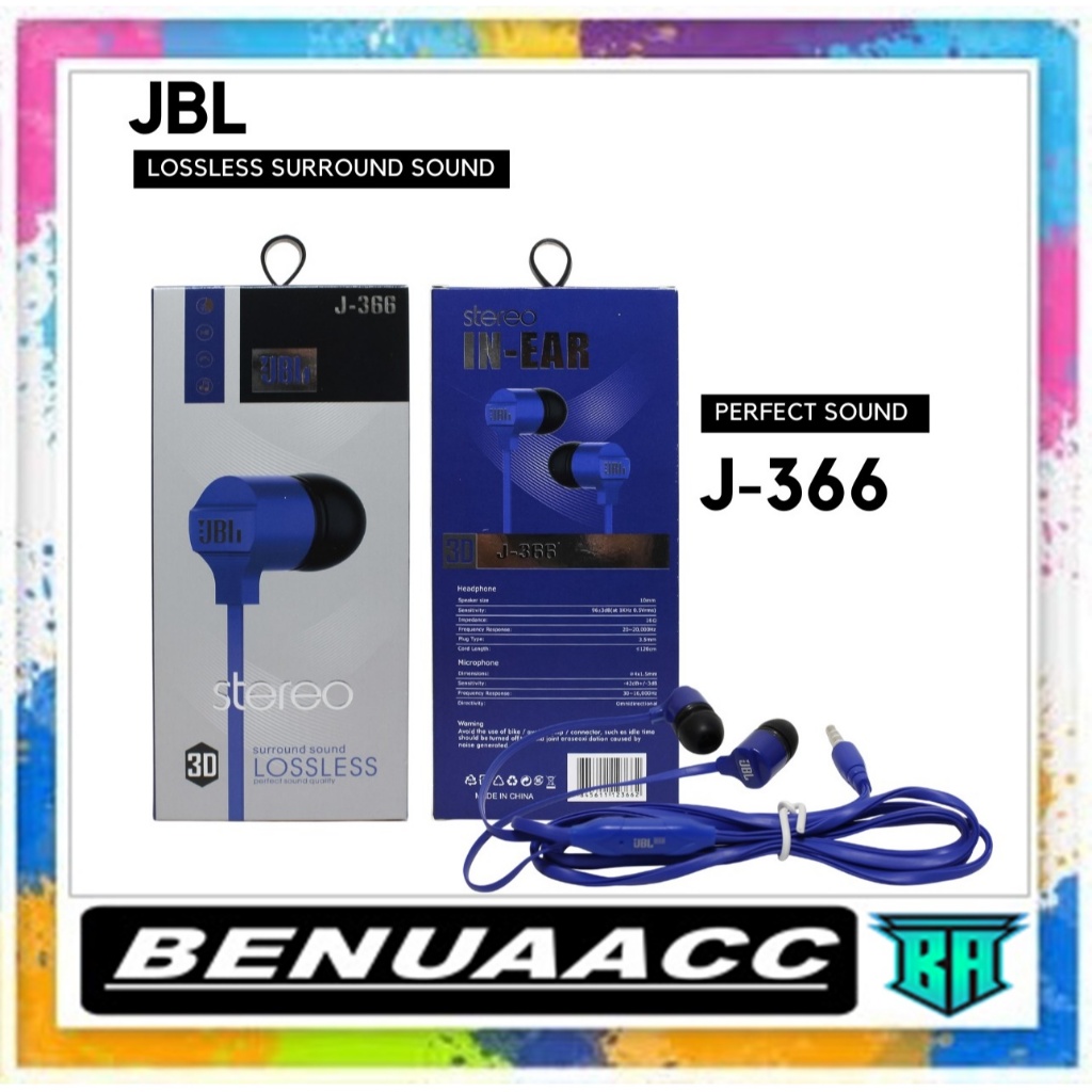 Jual (ba) Ada Harga Grosir - HF/Headser Earphone JBL Seri J-366 Stereo ...