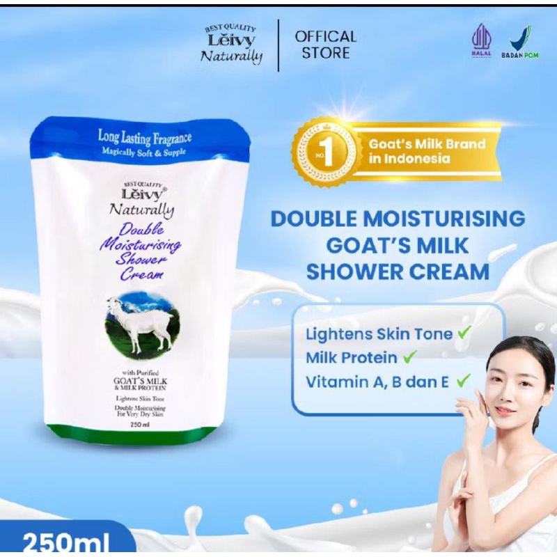 Jual Levvy Naturally Double Moisturising Shower Cream Revil 250ml ...