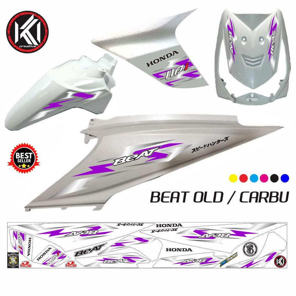 Jual STIKER MOTIP VARIASI BEAT OLD KARBU POLET LIST STRIPING BODY 8 ...
