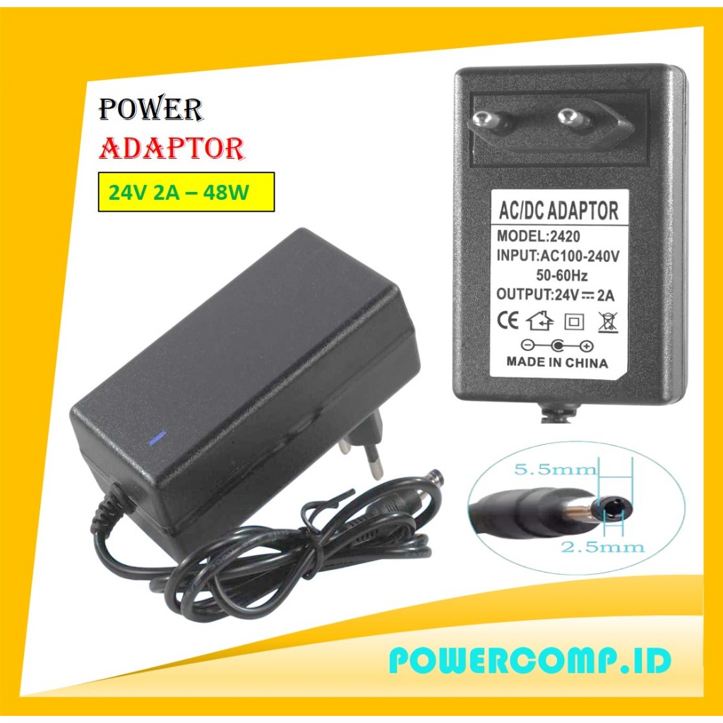 Jual 24V 1A 24W – 24V 2A 48W LED Driver Lighting Transformers Switching Power Supply Adapter ...