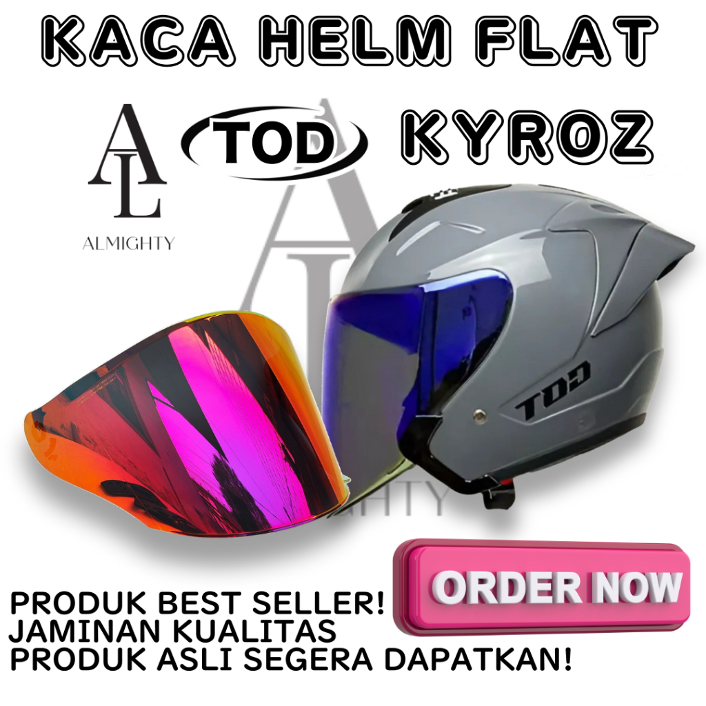 Jual Kaca helm TOD KYROZ helmet FLAT venom open r-six optimusx tm2 ...