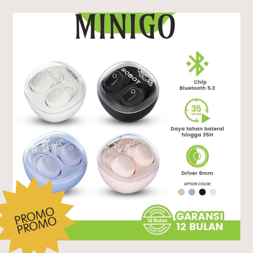 Jual ROBOT TWS Wireless Earphone Flybuds T22 TWS Case Transparan ...