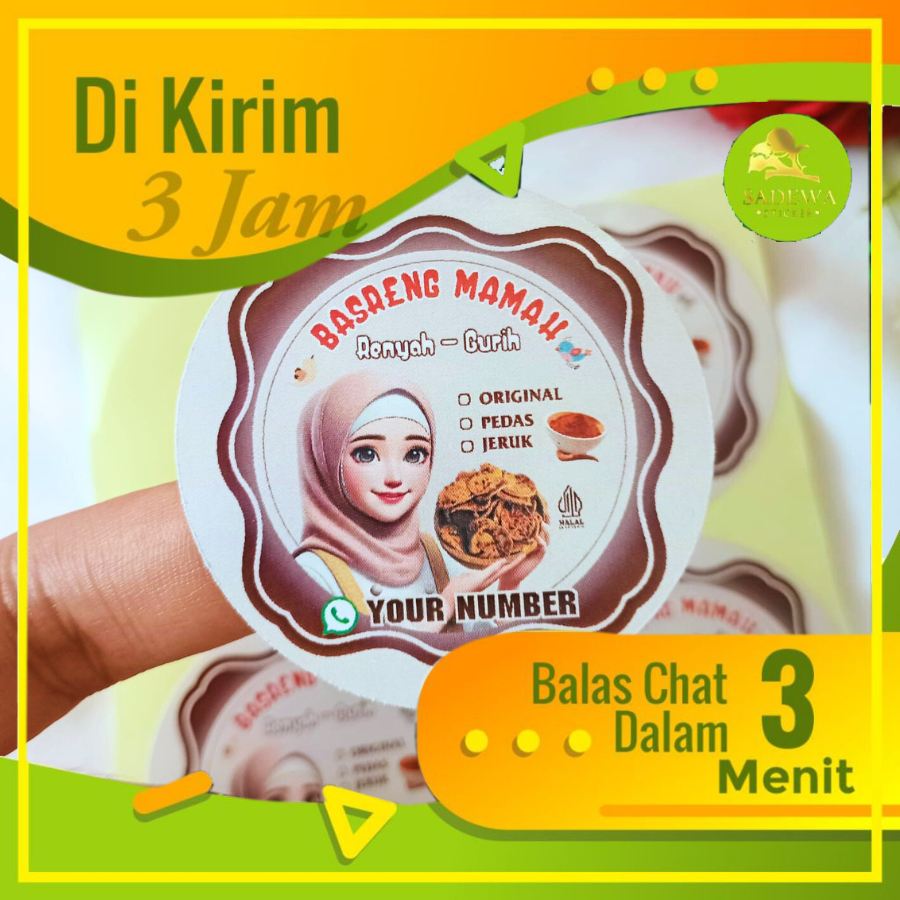 Jual 2-4 Sadewa Sticker Label Basreng Pedas Stiker Kemasan Produk ...