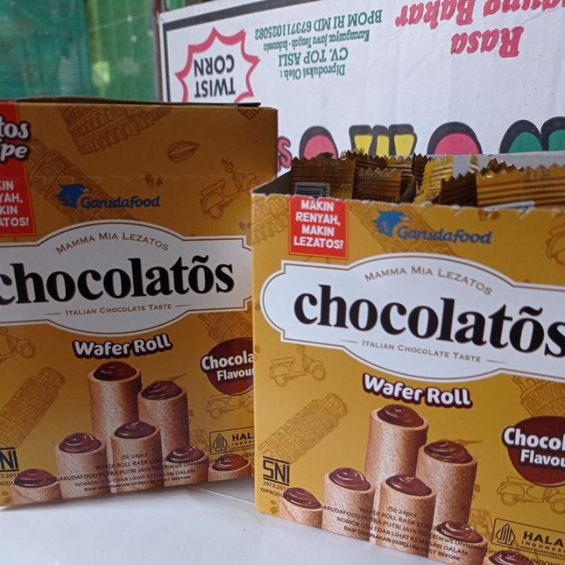 Jual Chocolatos Wafer Roll 7gr (1pak=24pcs) | Shopee Indonesia