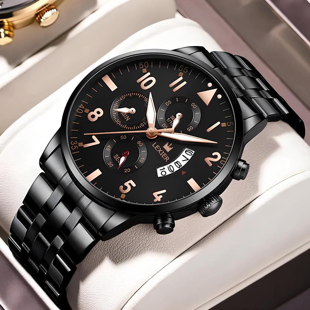 Jual Jam Tangan Pria Kasual Formal Lexier Import Terbaru Stainless ...