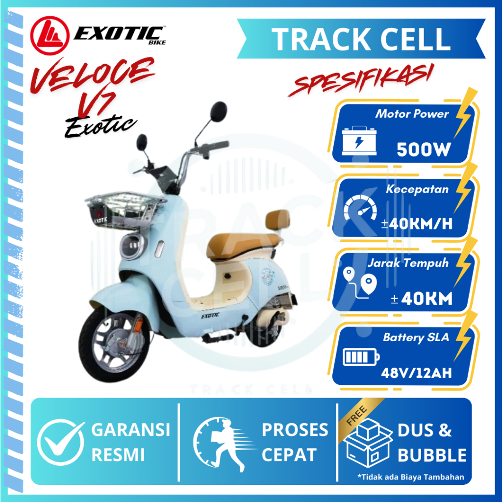 Jual Sepeda listrik EXOTIC VELOCE V7 500W 48v/12Ah Keranjang Terbaru ...