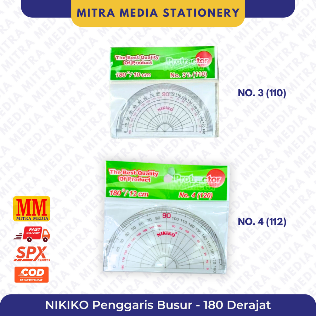 Jual NIKIKO Busur Setengah Lingkaran 180 Derajat - 110 120 | Shopee ...
