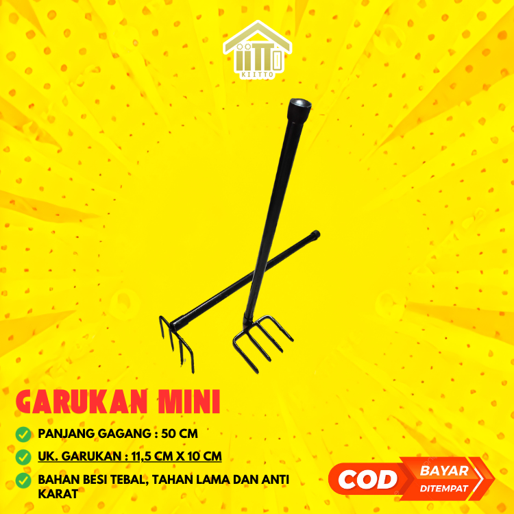 Jual GARUKAN SAMPAH KECIL MINI GAGANG BESI PANJANG 50 CM / GARUK SAMPAH ...