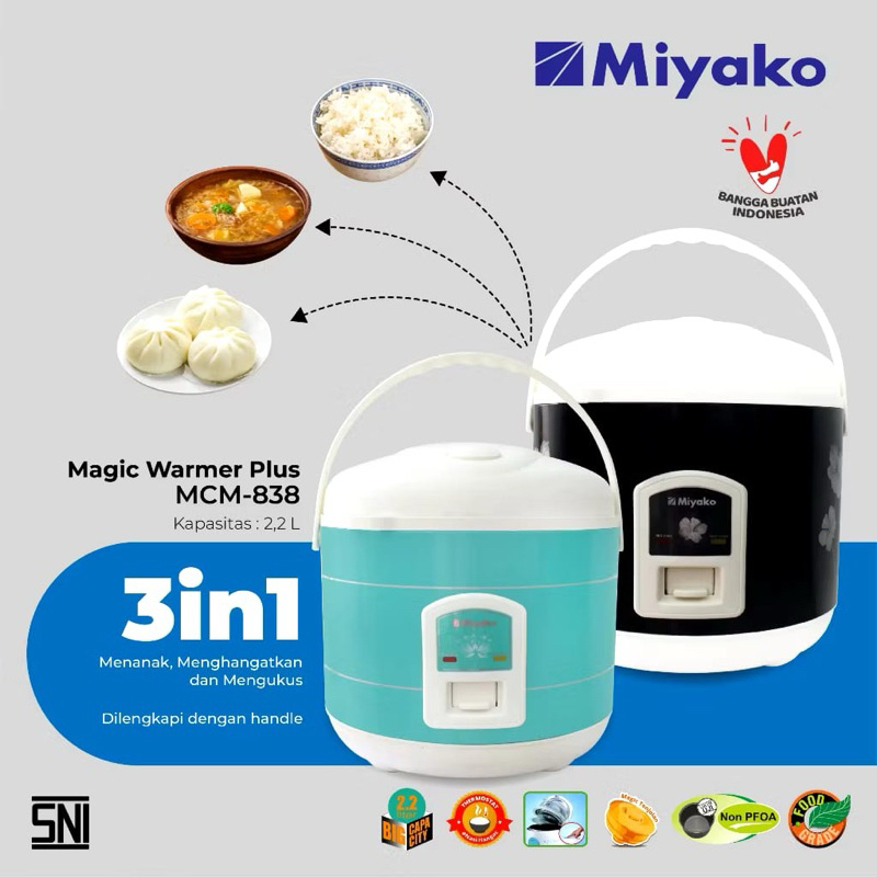 Jual MIYAKO, MAGICOM MIYAKO MCM-838 2.2L / PENANAK NASI | Shopee Indonesia