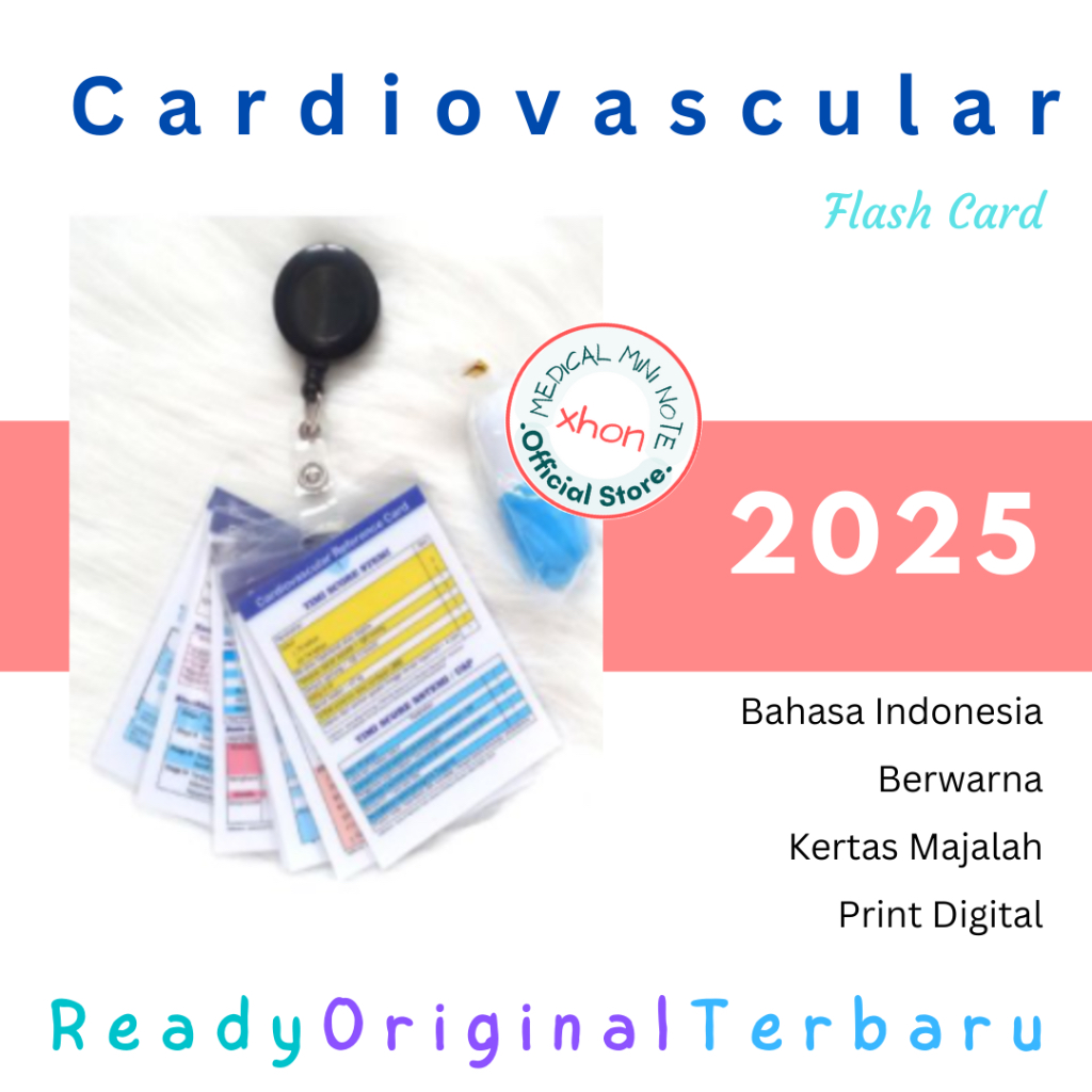 Jual ORIGINAL TERBARU Cardiology Flash Card | Kardiologi Medical Mini ...