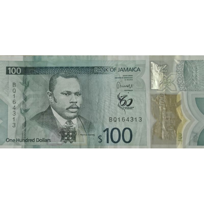 Jual Uang Asing Polymer Negara Jamaica 100 Dollar tahun 2022 Kondisi ...