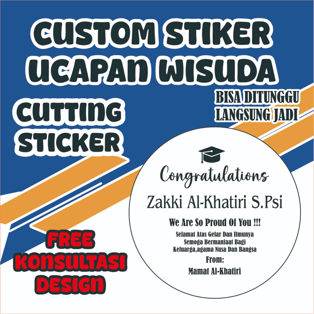Jual Stiker Nikahan Custom/Stiker Ucapan Wisuda Custom/Stiker Acrylic ...