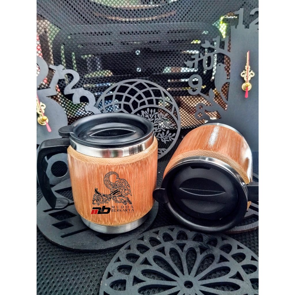 Jual Gelas Bambu MUG Stainless 450 ML Tumbler Bambu | Shopee Indonesia