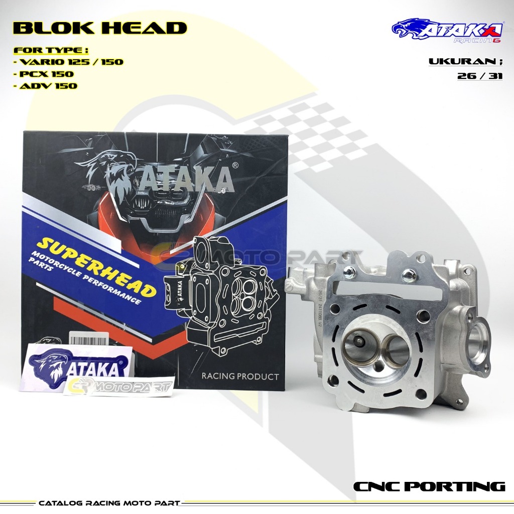 Jual ATAKA RACING Head Vario Porting CNC 29/24 30/25 31/26 125 150 ADV ...