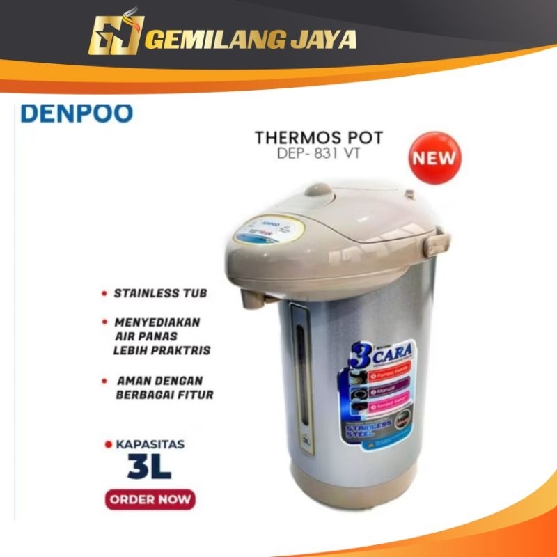 Jual Termos Listrik Denpoo DEP-831 VT Termos Listrik 3.0 Liter ...