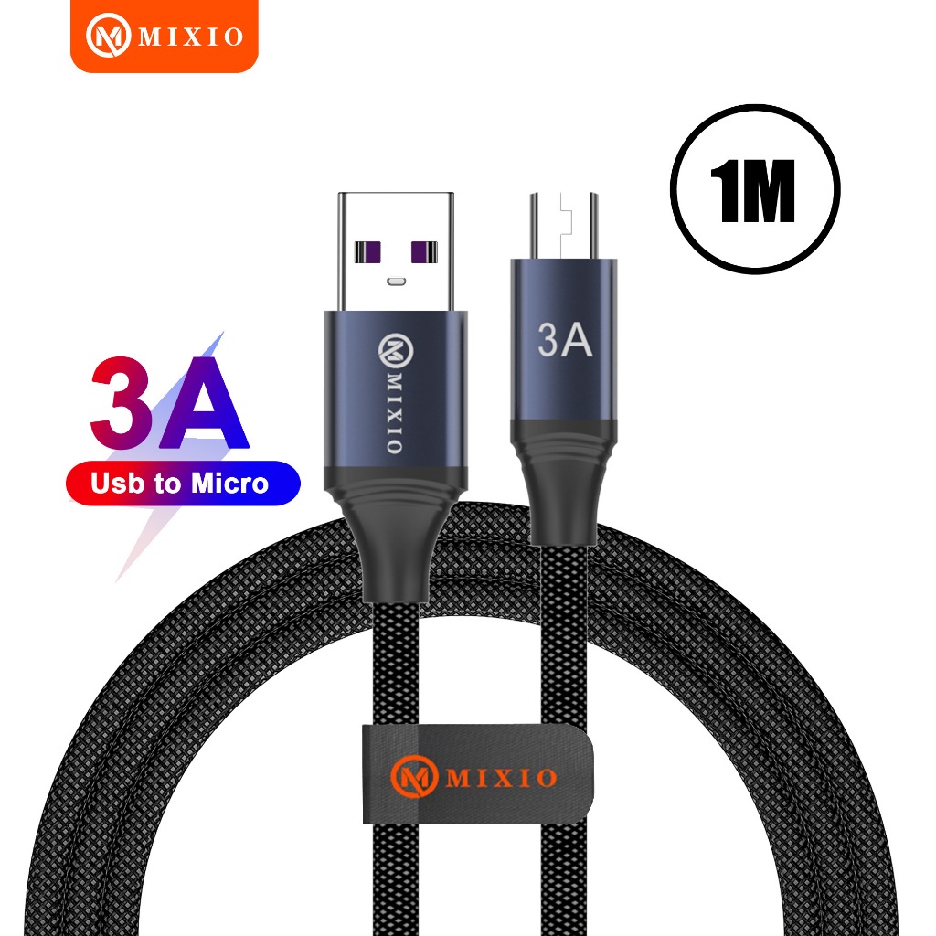 Jual MIXIO 1M Kabel Data Micro Usb 3A Fast Charging Quick Charge ...